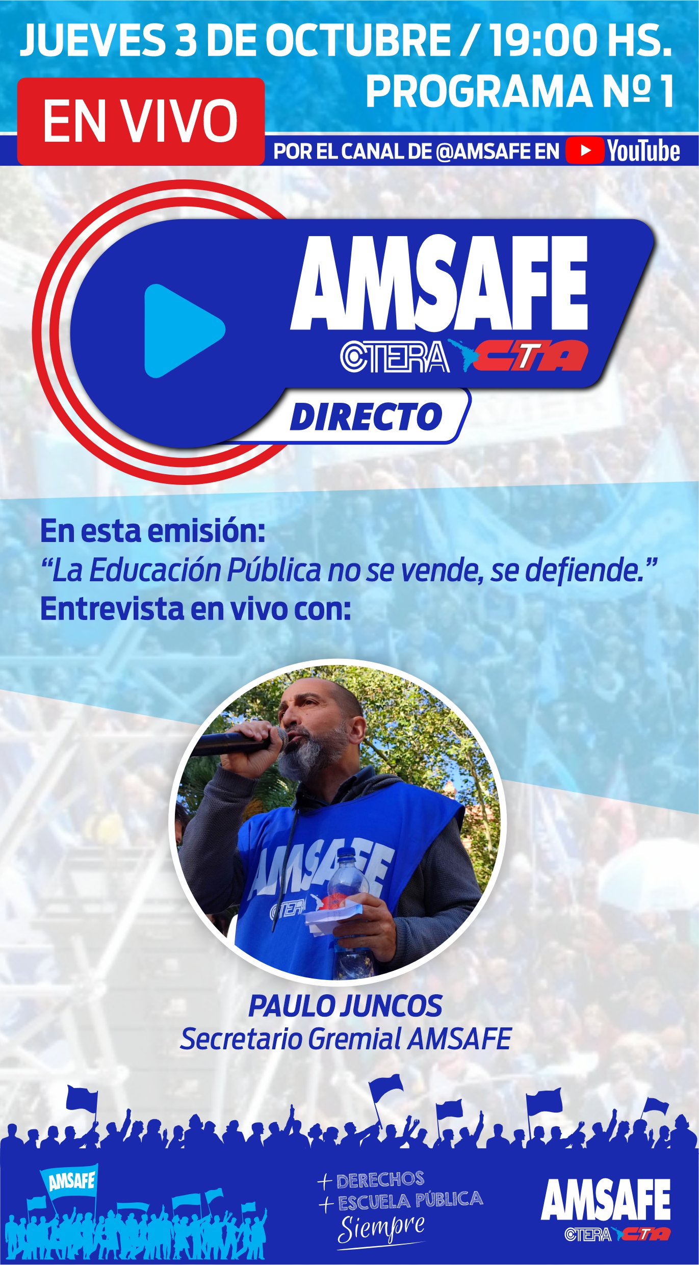 JUEVES 3 DE OCTUBRE: PRIMER PROGRAMA DE AMSAFE DIRECTO